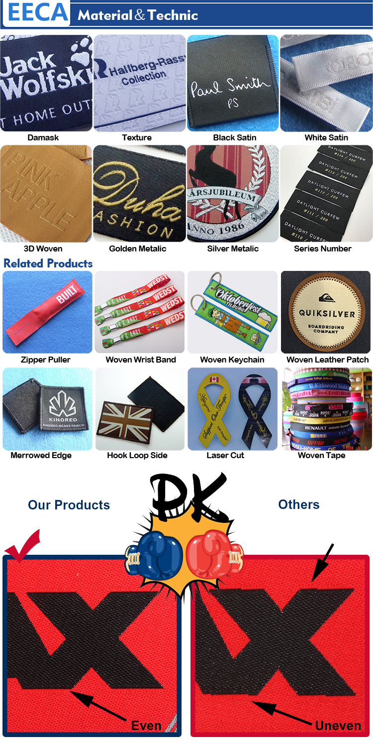 Oeko-Tex custom printed fabric labels in 100% cotton machine wash twill ...