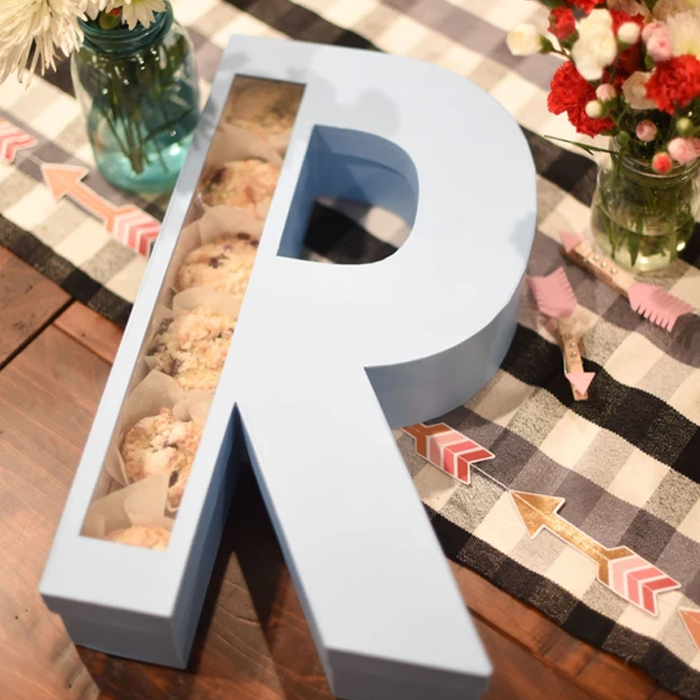 Custom unique letter A-Z shape packaging flower boxes luxury with ...