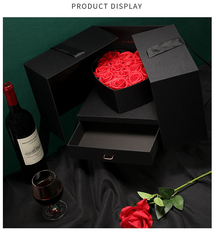 Custom Opening Flower Gifts Box With For Valentine's Day,Double Opening ...