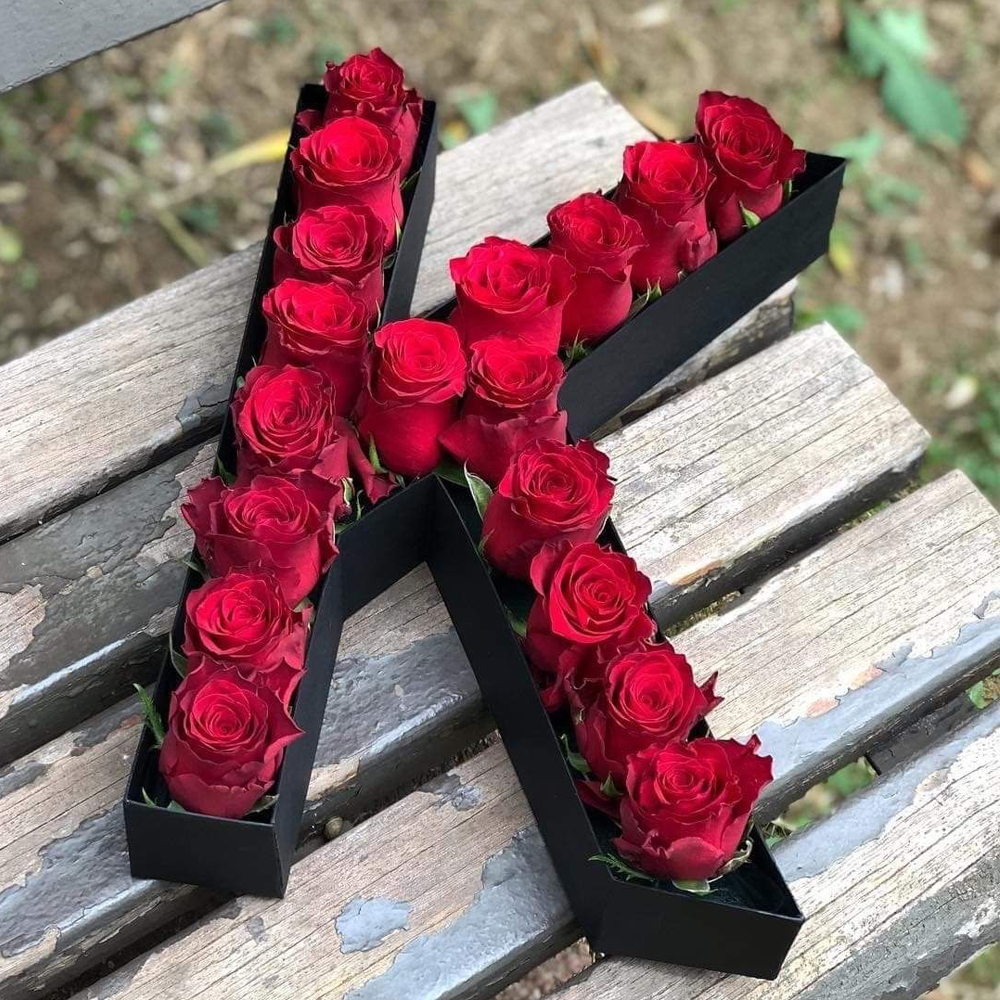 Custom unique letter A-Z shape packaging flower boxes luxury with ...