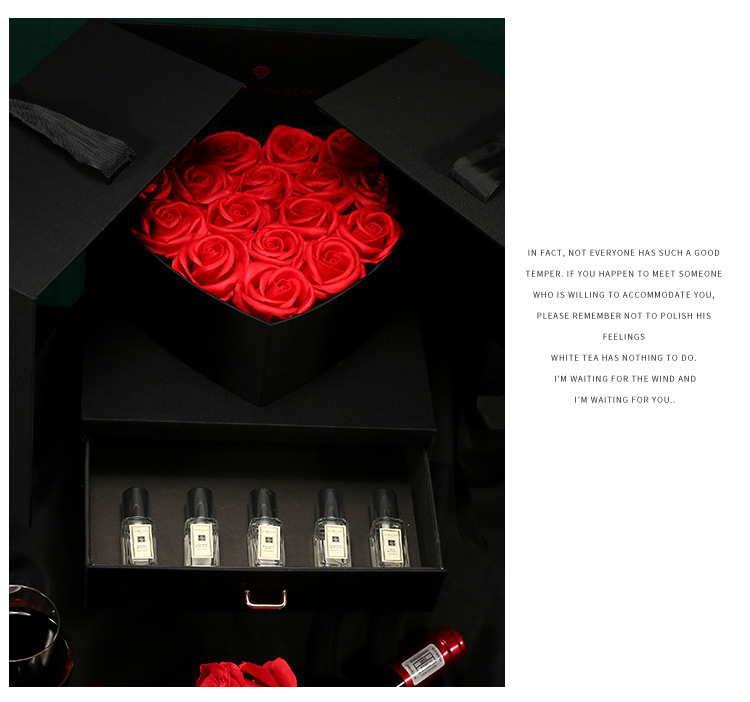 Custom Opening Flower Gifts Box With For Valentine's Day,Double Opening ...